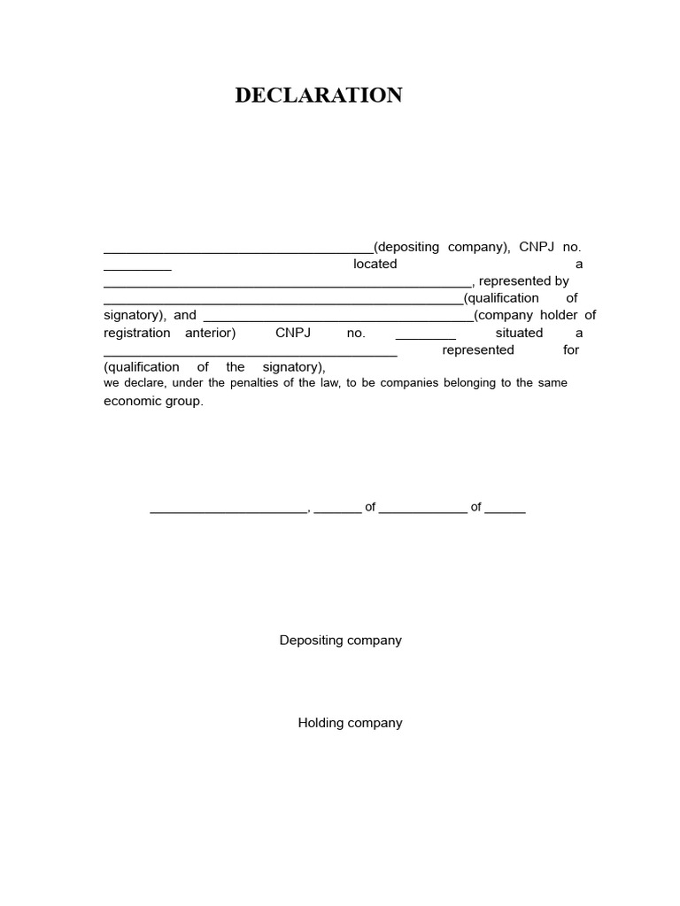 Declaration of Economic Group Affiliation | PDF