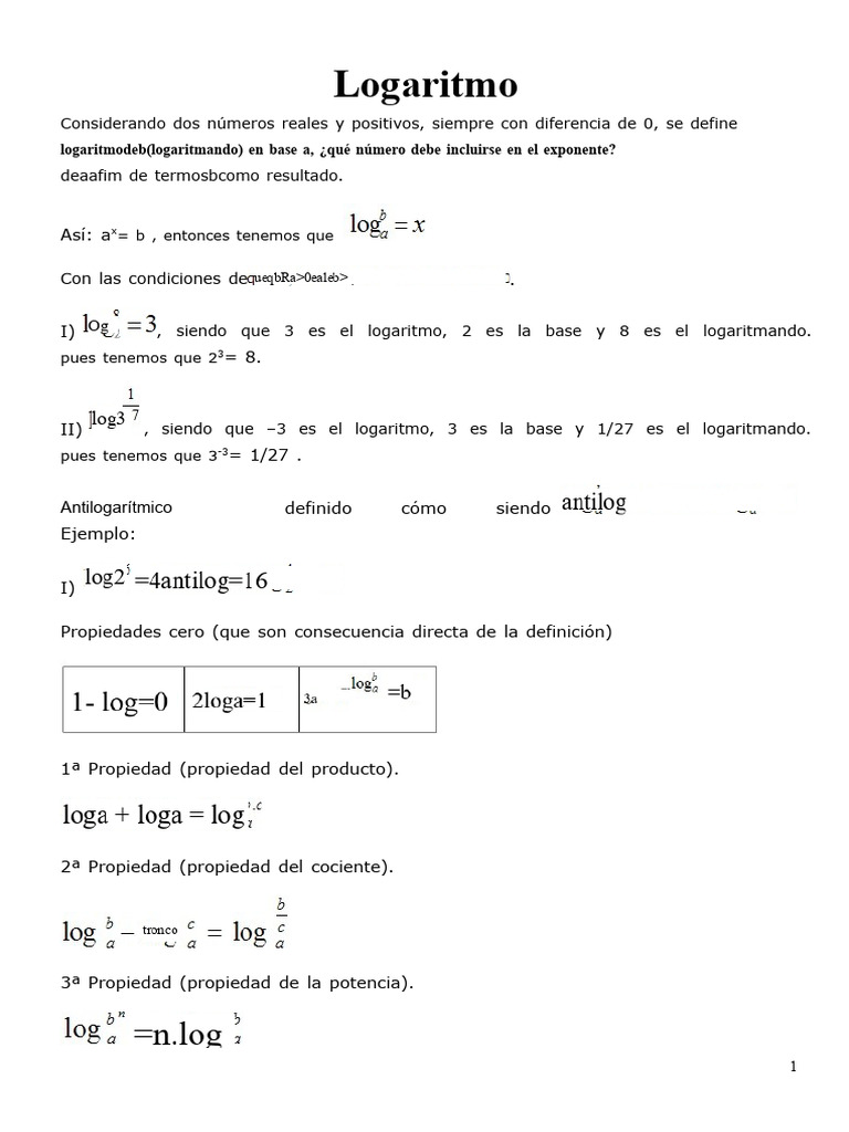 Ejercicios Sobre Ecuación Logarítmica | PDF | Logaritmo | Ecuaciones