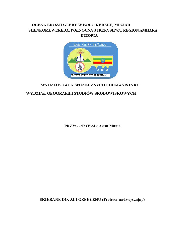 Erozja Gleby - Propozycja I Badania Geograficzne | PDF