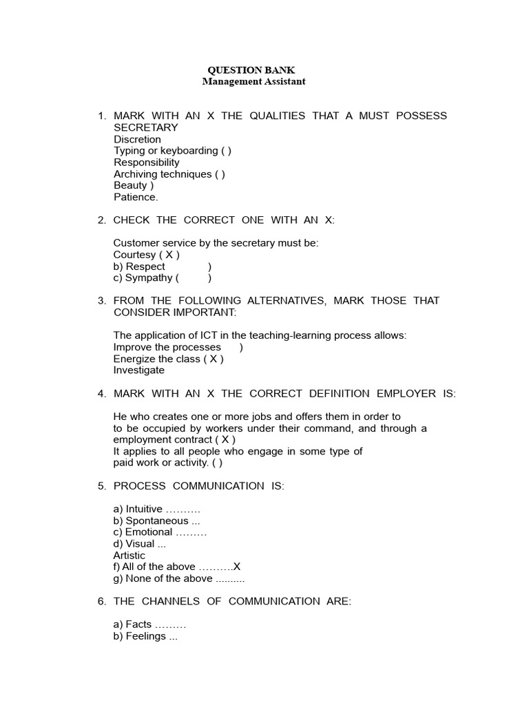 Management Assistant Question Bank | PDF | Computer File | Operating System