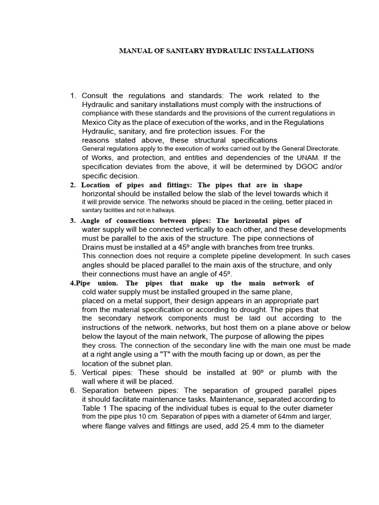 Manual of Hydrosanitary Installations | PDF | Pipe (Fluid Conveyance ...