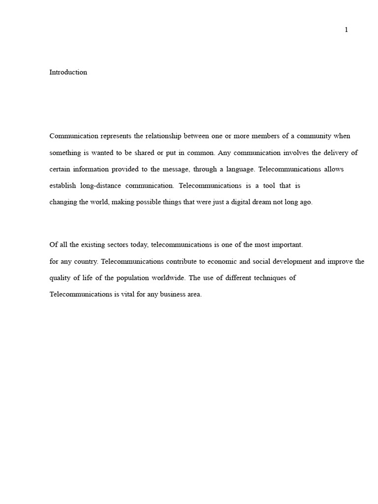 Task 1 Importance of Telecommunications Engineering | PDF | Computer ...