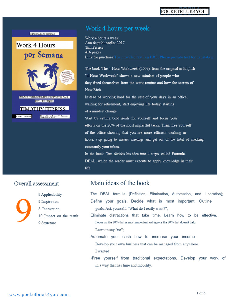 Mastering the 4-Hour Workweek | PDF | Copyright | Mindset