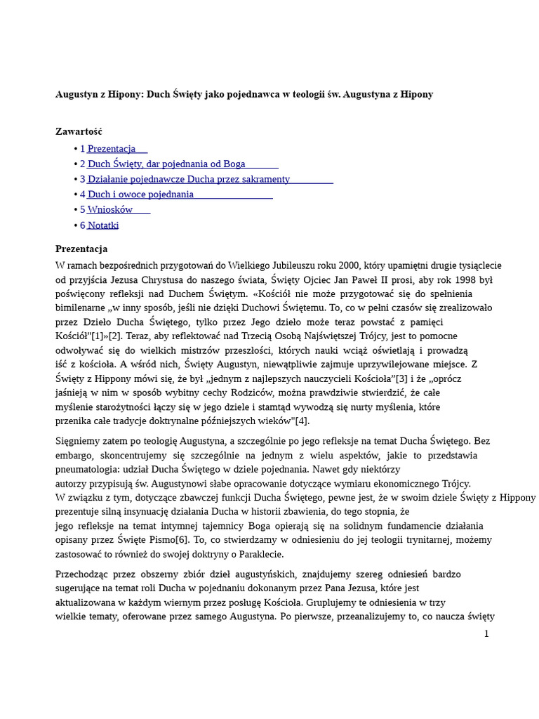 Święty Augustyn I Duch Święty | PDF