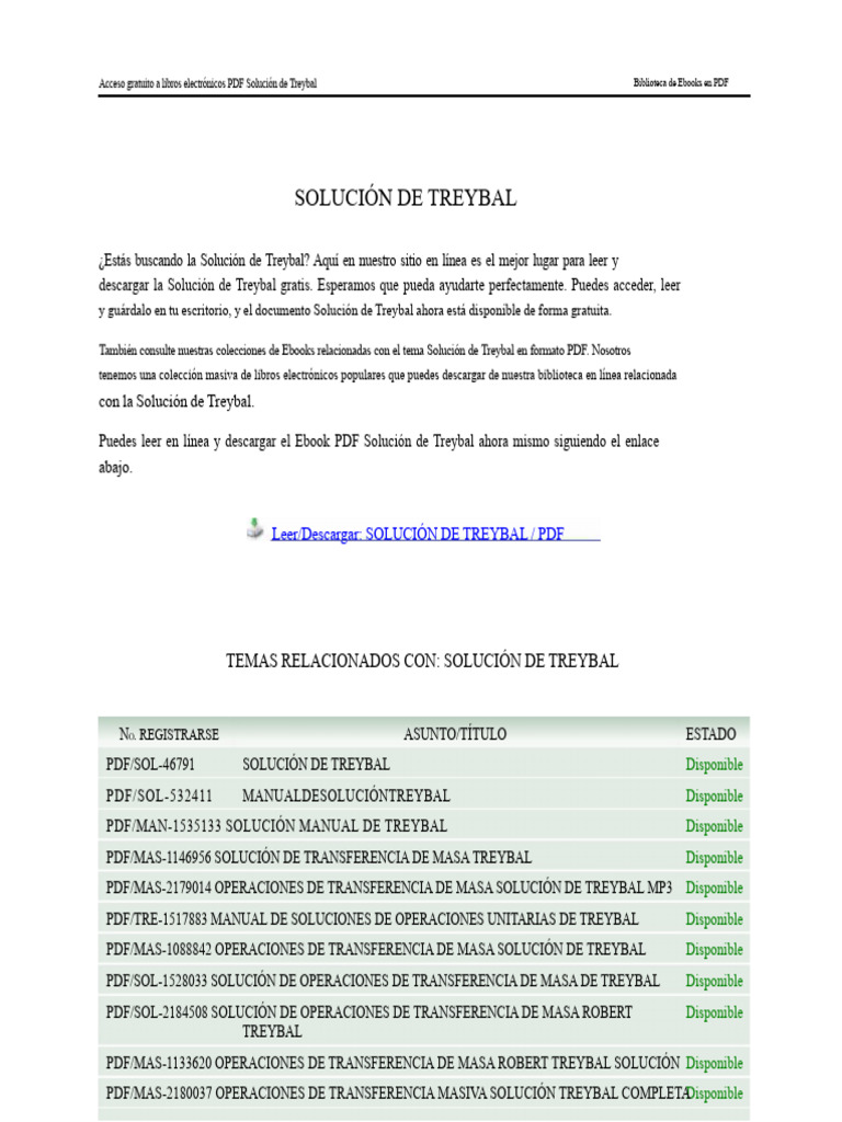 Solución PDF de Treybal DL | PDF | Informática | Tecnología digital