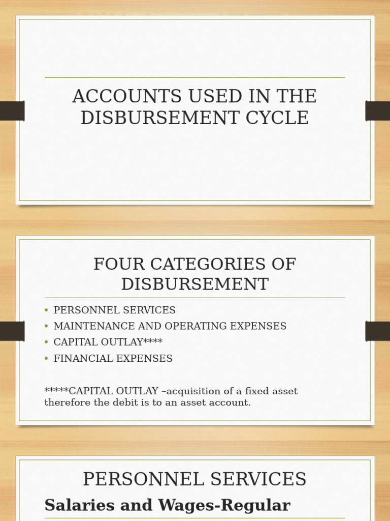 Accounts Used Disbursement Cycle 1 . | PDF | Overtime | Expense