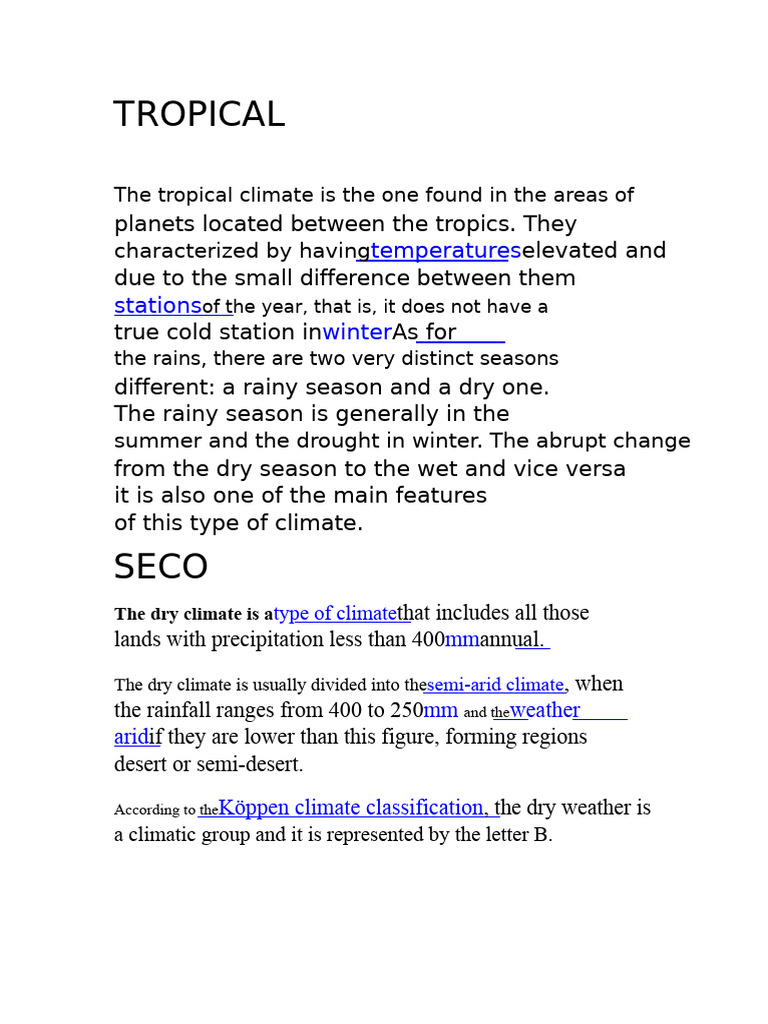 Tropical, Cold, Dry, Polar, Temperate | PDF | Rain | Temperate Climate