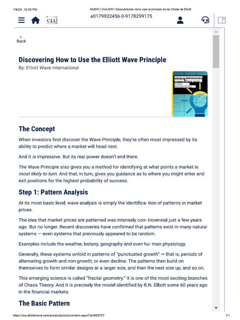 MyEWI - Club EWI - Descubriendo Cómo Usar El Principio de Ondas de Elliott | PDF