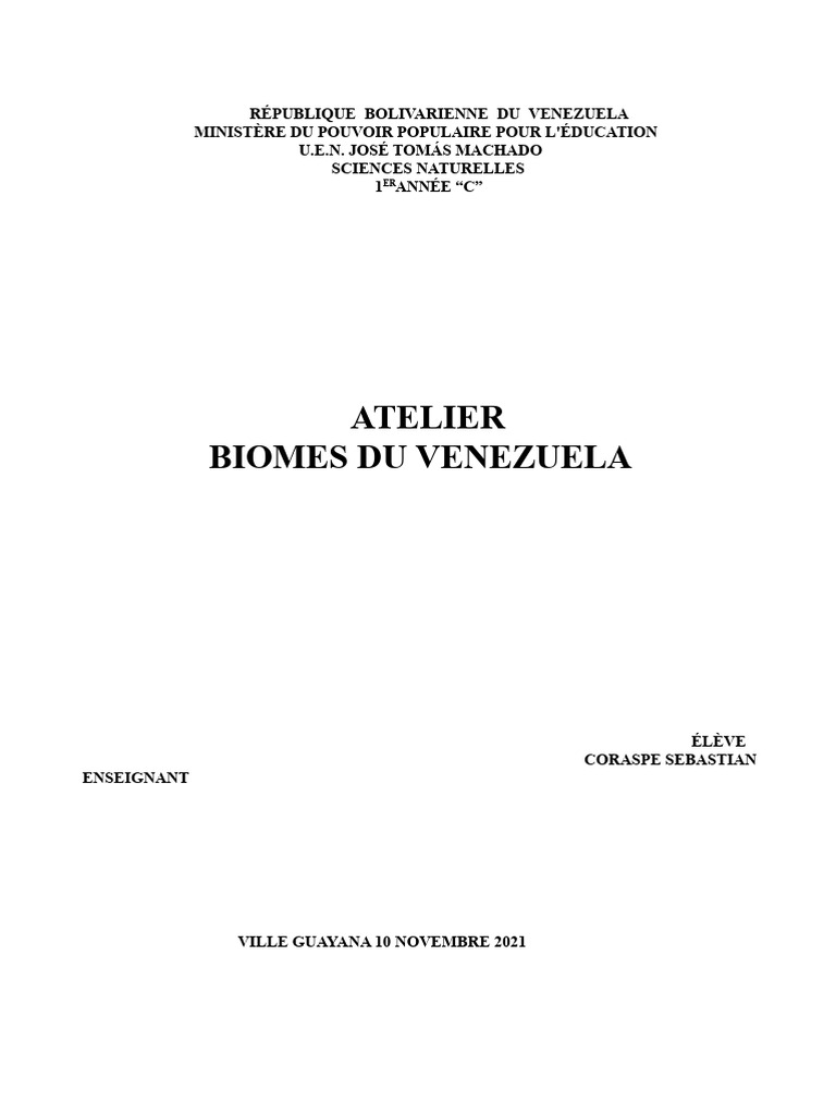 Biomes Du Venezuela | PDF | Climat | Forêt