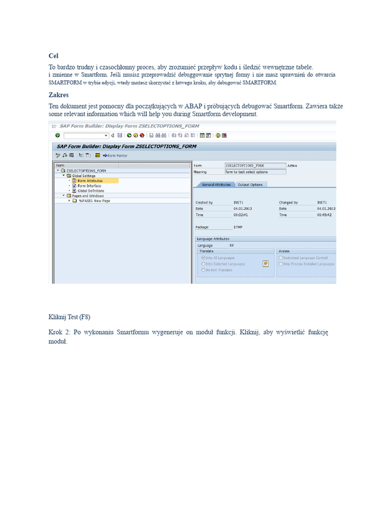 Jak Debugować Smartform Pdf Pdf