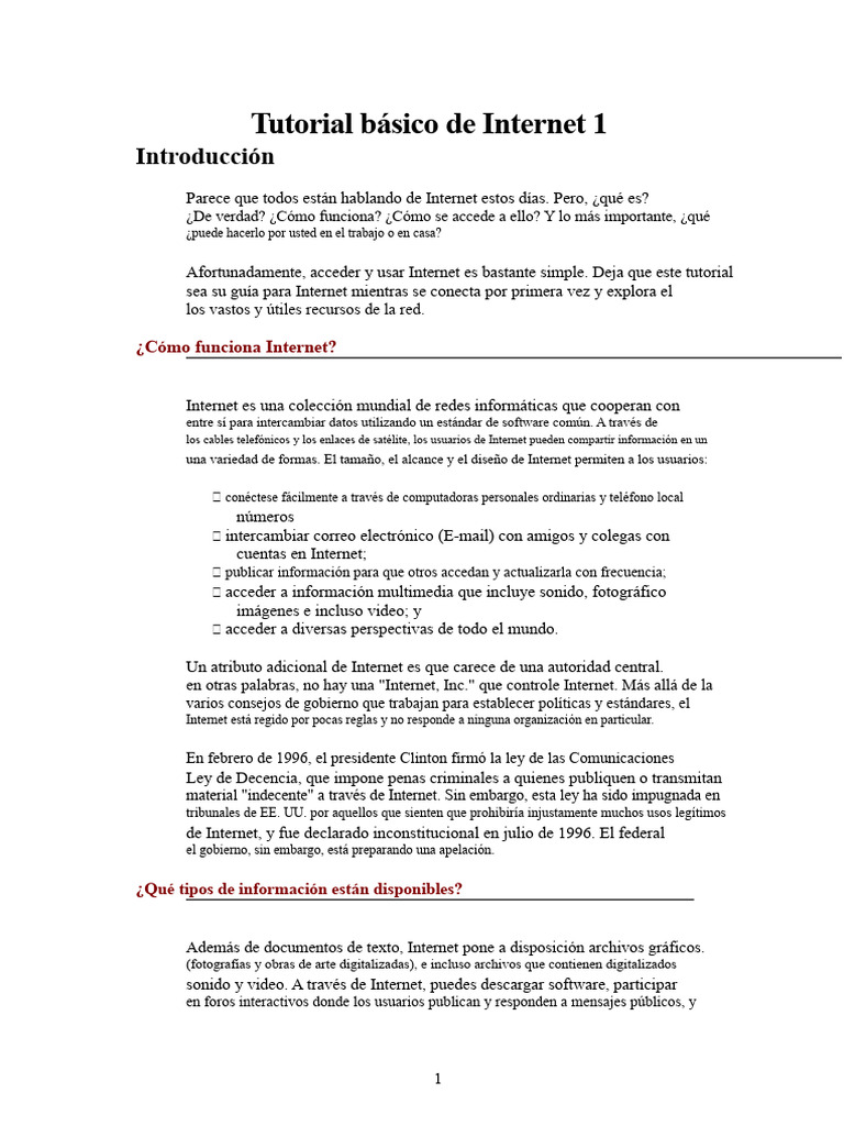 Tutorial Básico de Internet | PDF | Red mundial | Internet y web