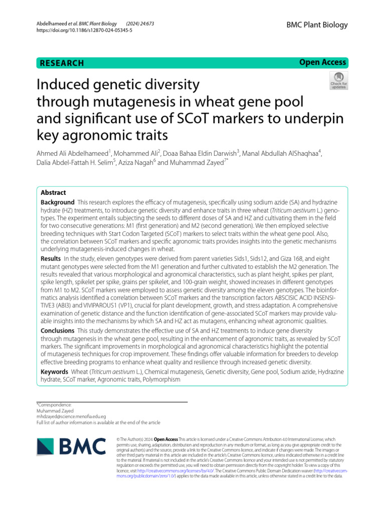 Induced Genetic Diversity | PDF | Mutation | Plant Breeding