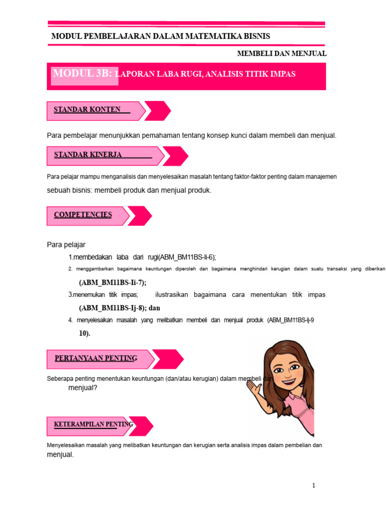 MODUL MATEMATIKA BISNIS 3B Untuk DIVISI KOTA MANDAUE Dikonversi | PDF