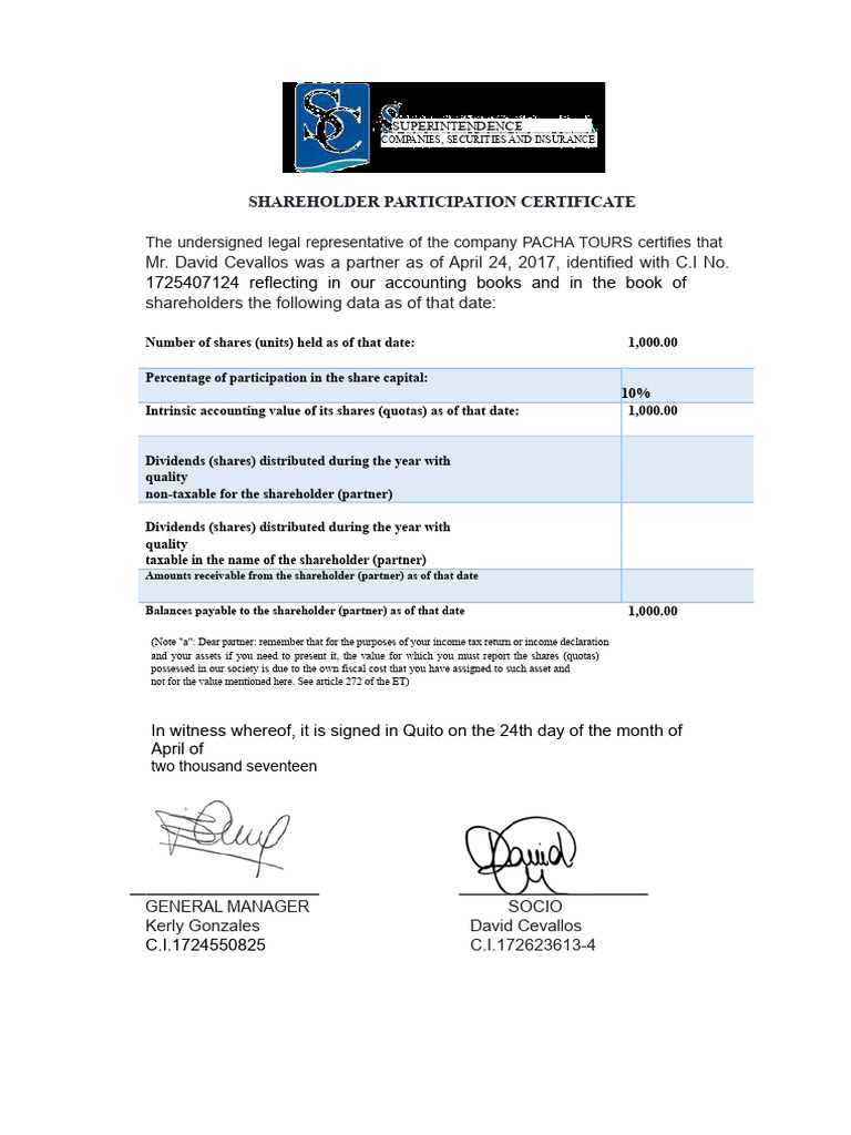 Shareholder Participation Certificates | PDF | Dividend | Share (Finance)