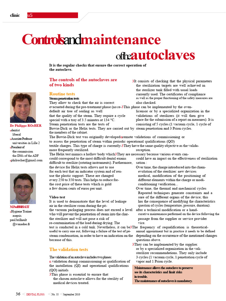 Autoclave Maintenance Controls | PDF | Sterilization (Microbiology)