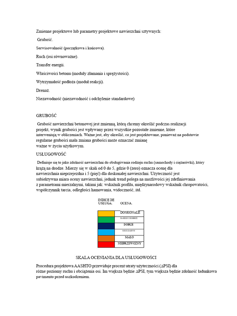 Parametry Nawierzchni | PDF