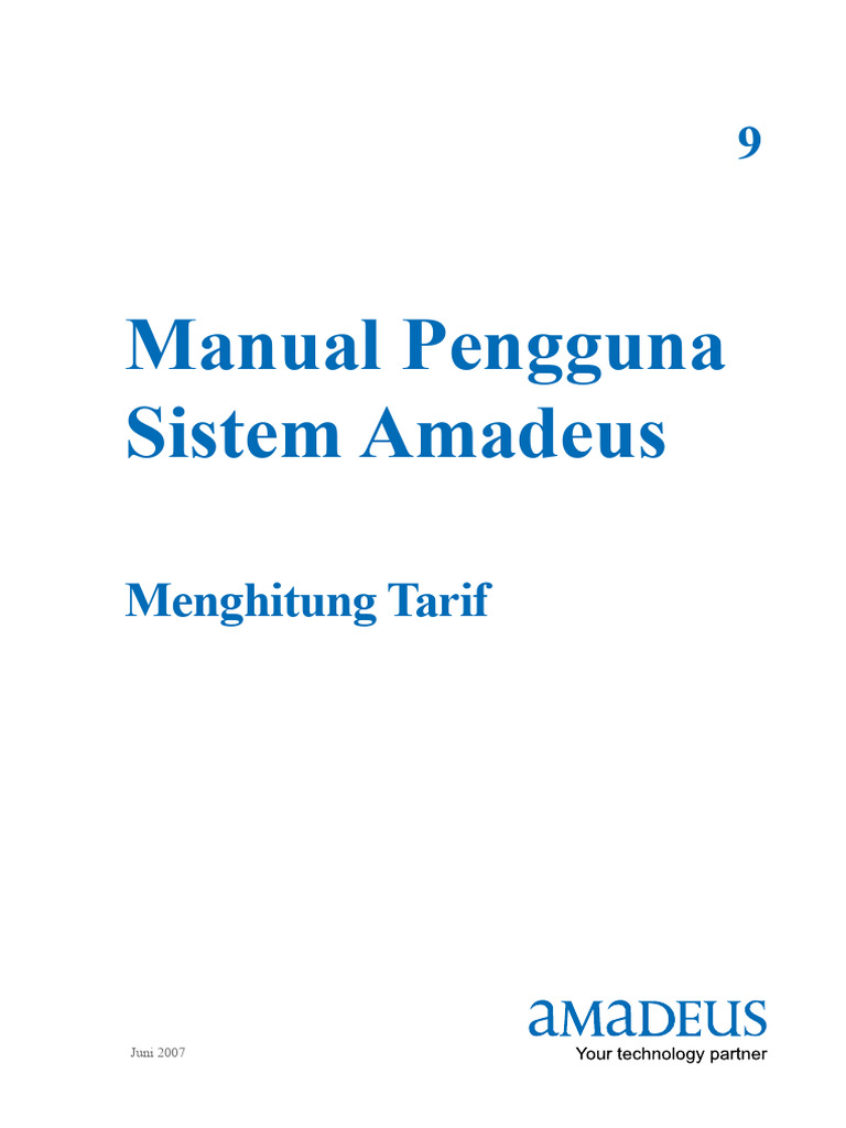 Panduan Tarif Amadeus FQD dan FQP | PDF