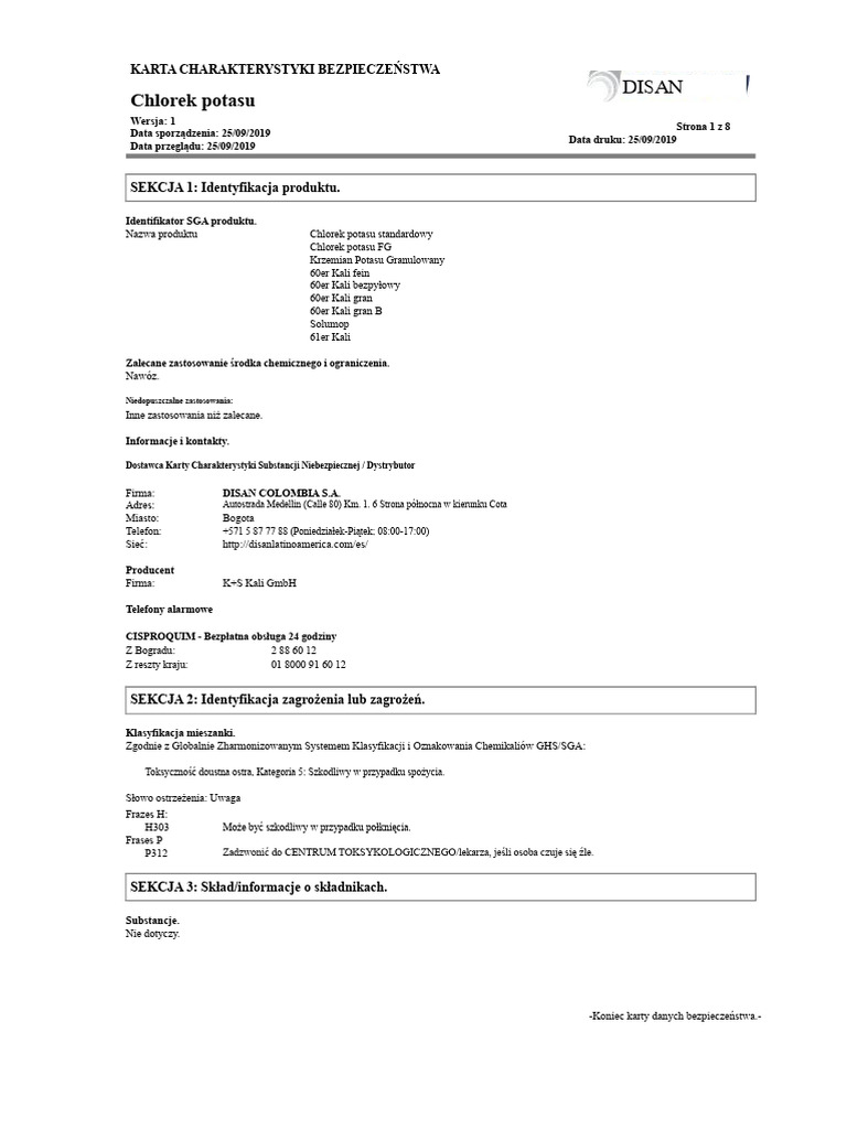 Chlorek potasu-FDS-CO | PDF