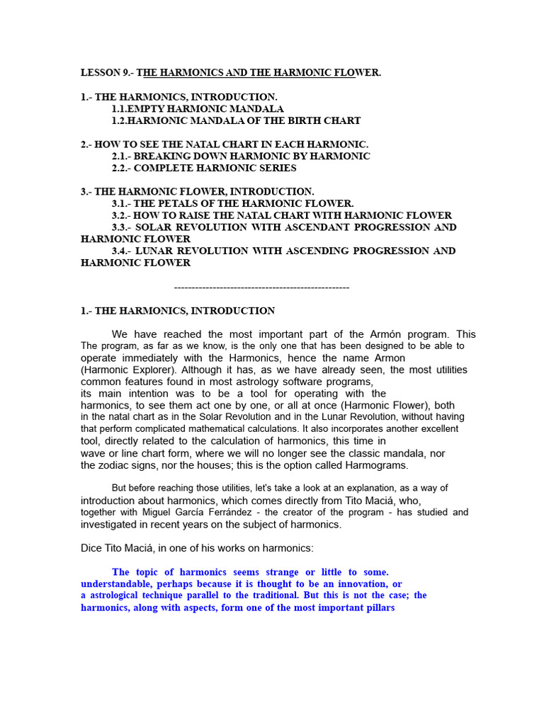 9 The Harmonics and To The Harmonic Flower | PDF | Astrological Sign | Planets In Astrology