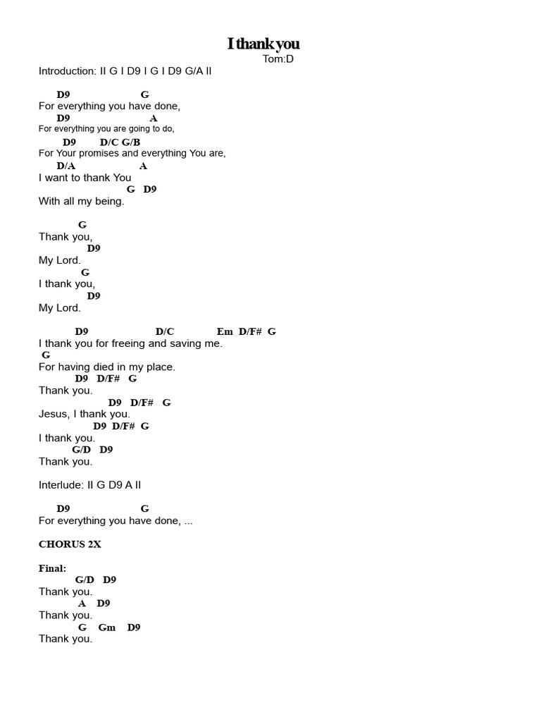 I Thank You - CHORDS | PDF
