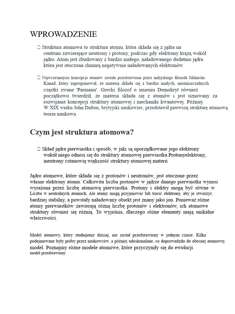 Struktura Projektu Atomu | PDF