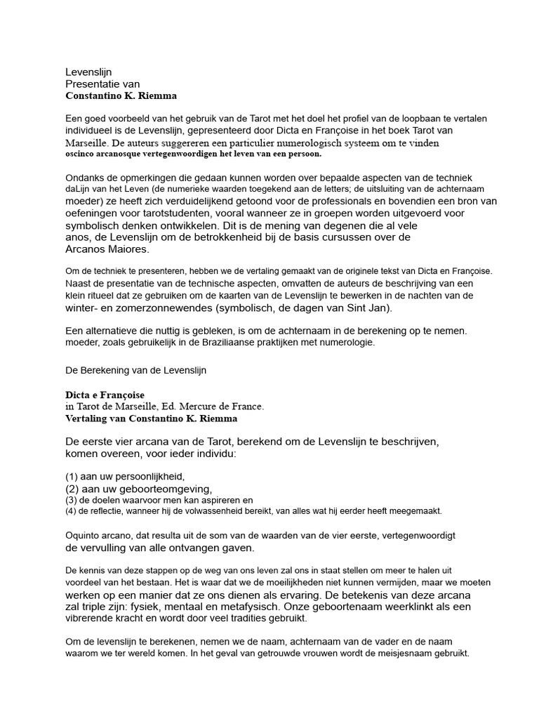 Levenslijn Tarot | PDF