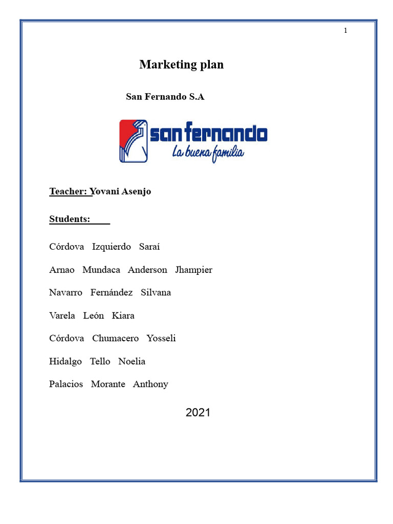Sf-Final, Marketing Plan-San Fernando | PDF | Safety | Waste