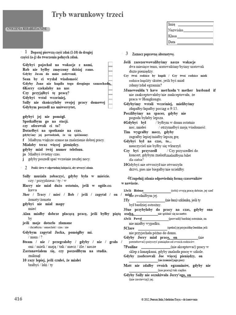 SSSG ANGIELSKI Trzeci Tryb Warunkowy-1 | PDF