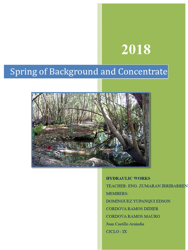 Understanding Bottom and Concentrated Springs | PDF | Magnesium | Flow ...