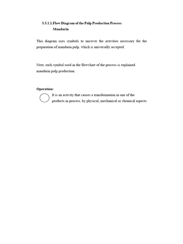 Flow Diagram of The Mandarin Pulp Production Process | PDF