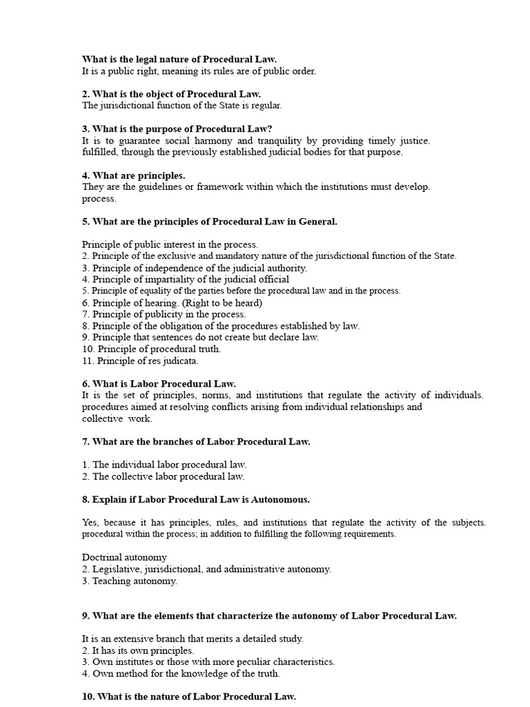Understanding Labor Procedural Law Principles | PDF | Lawsuit ...
