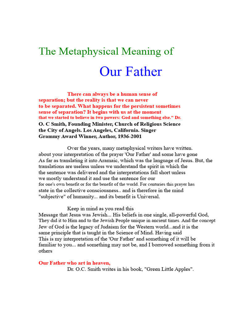 The Meaning of The Our Father | PDF | God | Lord's Prayer