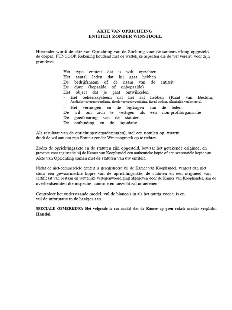 Akte Van Oprichting Stichting | PDF