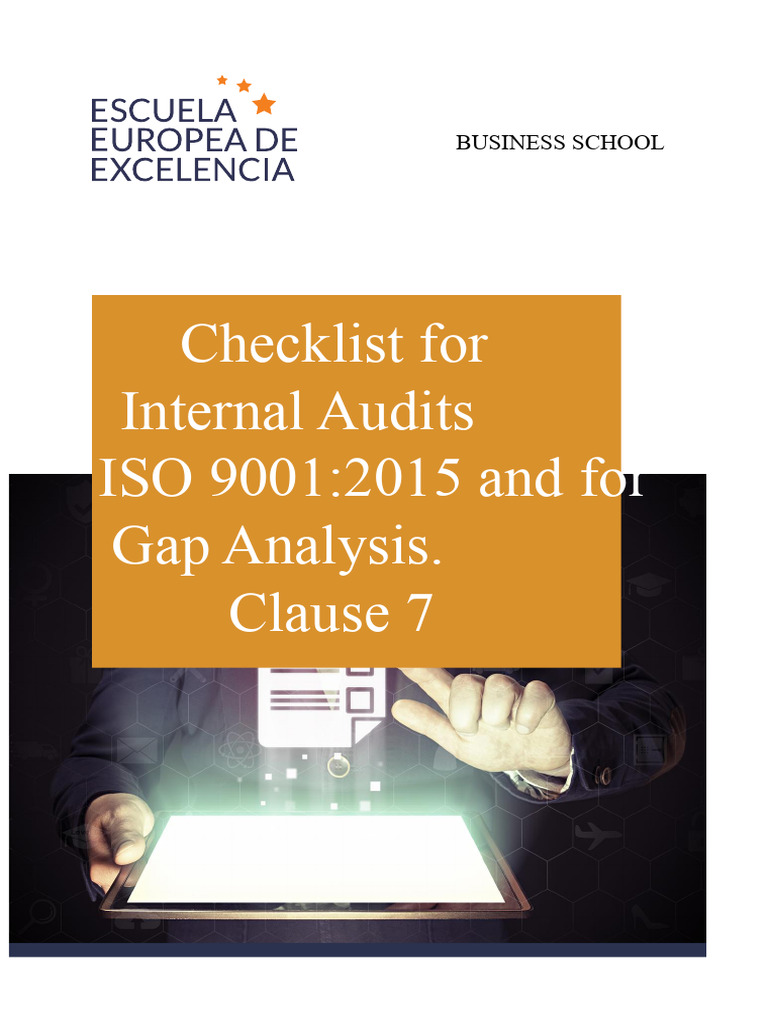 Internal Audit Checklist ISO 9001:2015 Gap Analysis Clause 7 | PDF | Calibration | Quality ...