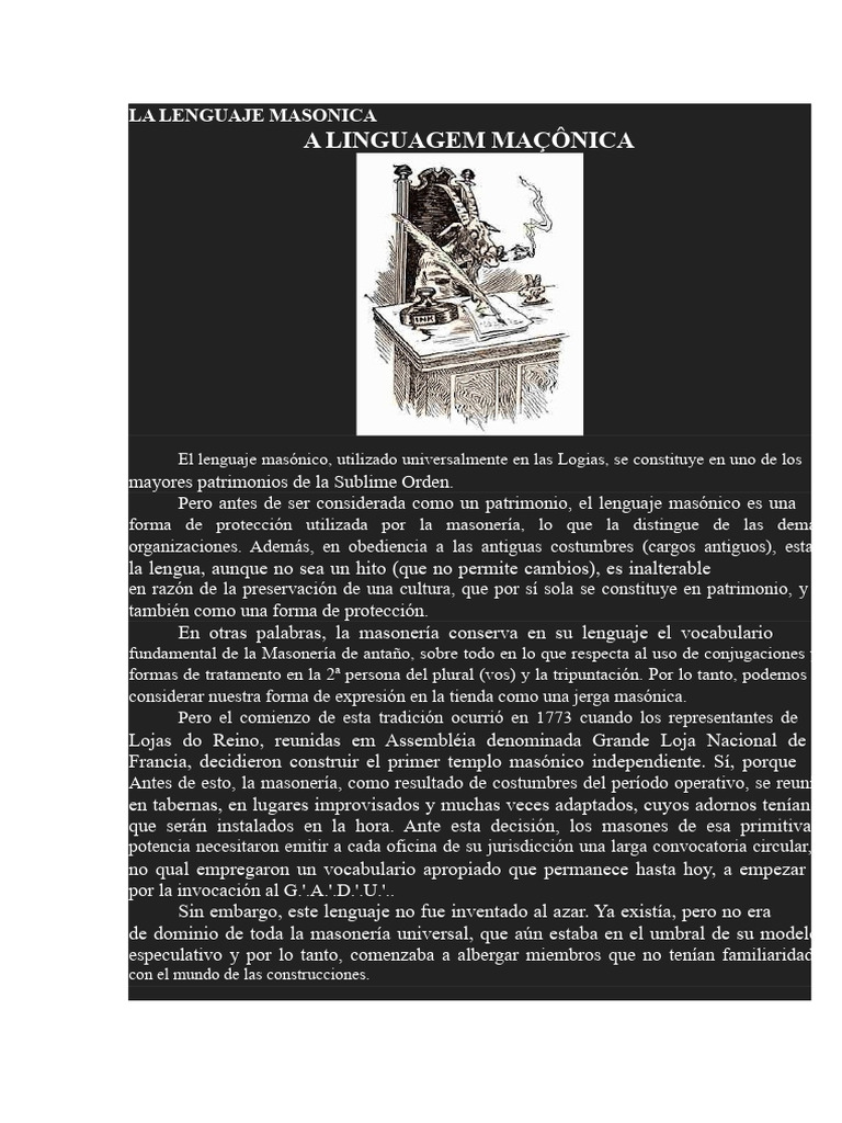 El lenguaje masónico y su herencia | PDF | Masonería | Lingüística