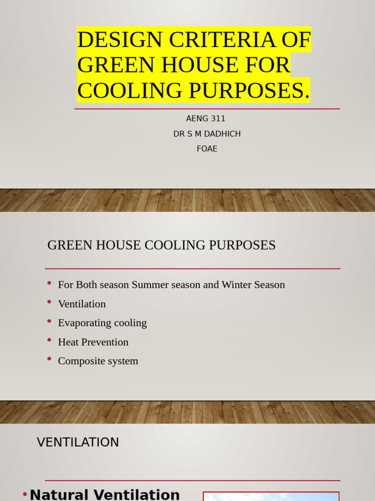 Green House Cooling and Heating - Design-1 | PDF | Solar Energy ...