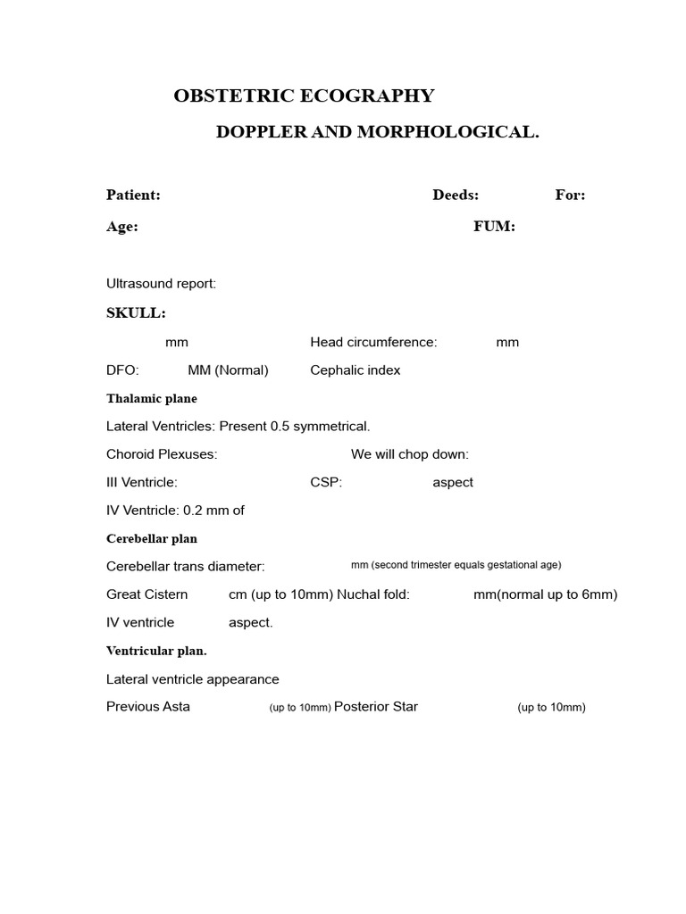 Comprehensive Obstetric Ultrasound Report | PDF | Fetus | Heart