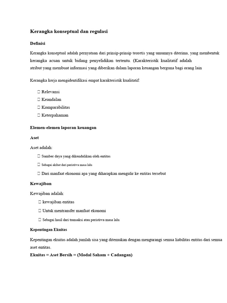 Kerangka Konseptual Dan Regulasi | PDF