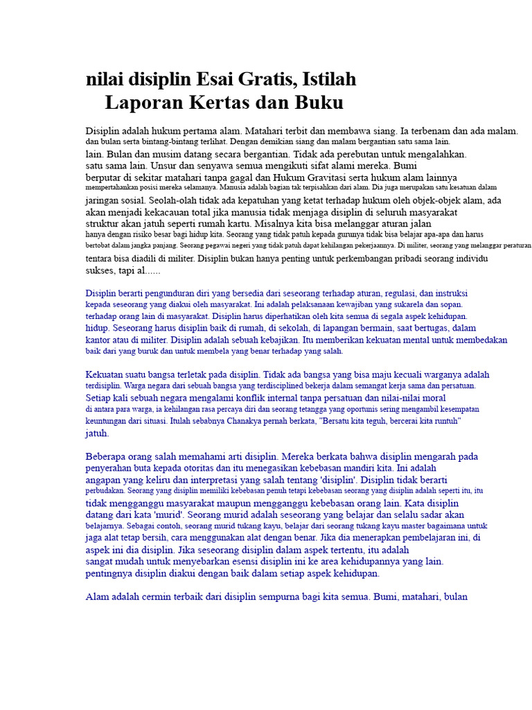 Nilai Disiplin | PDF