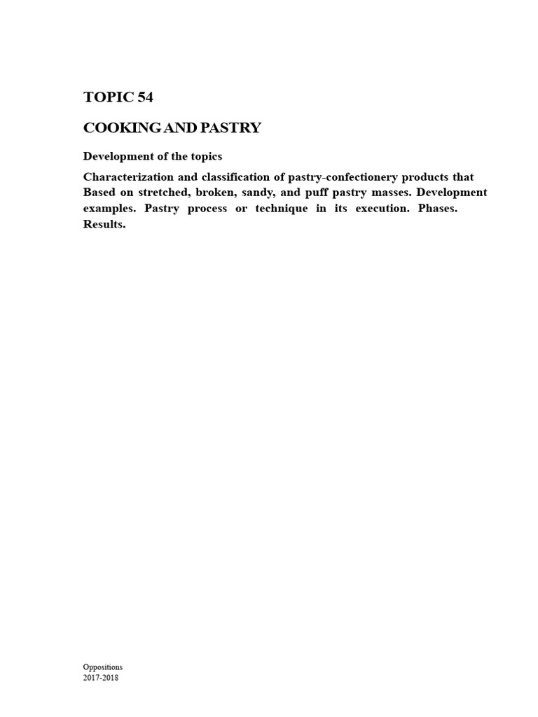 TOPIC 54 Stretched, Broken, and Puff Pastries | PDF | Gluten | Pasta