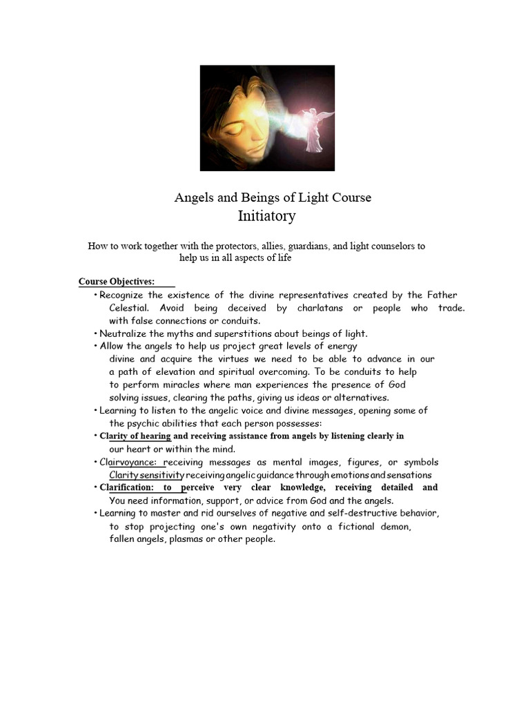 Angels and Beings of Light Course | PDF | Angel | New Age