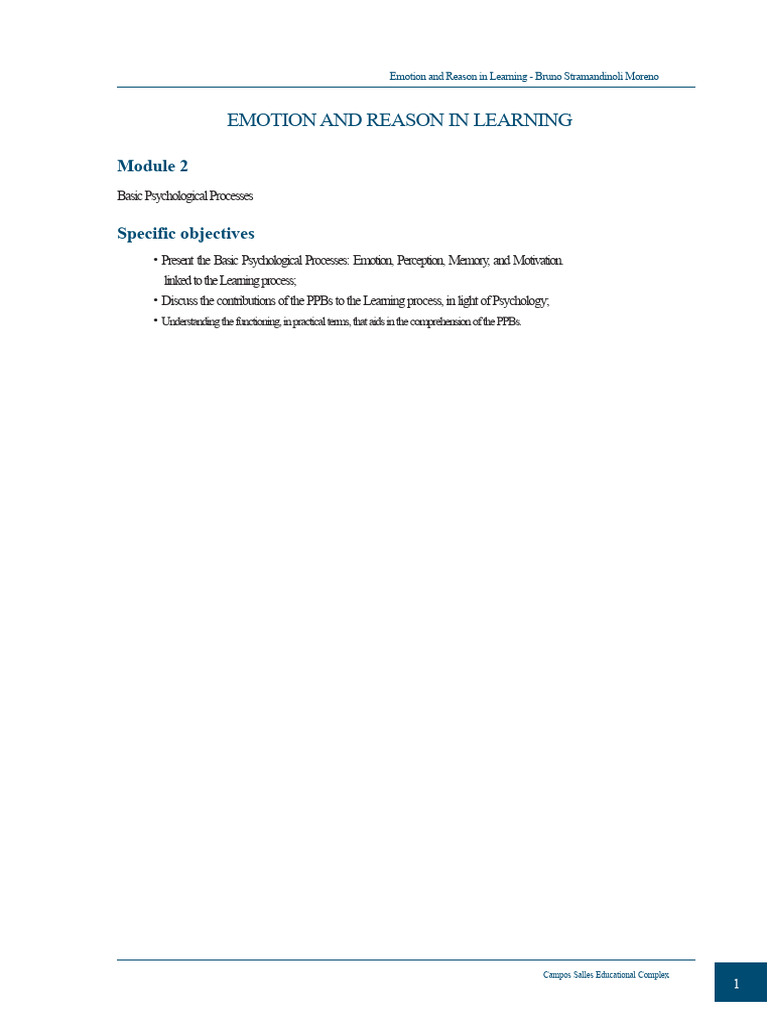 Basic Psychological Processes | PDF | Motivational | Motivation