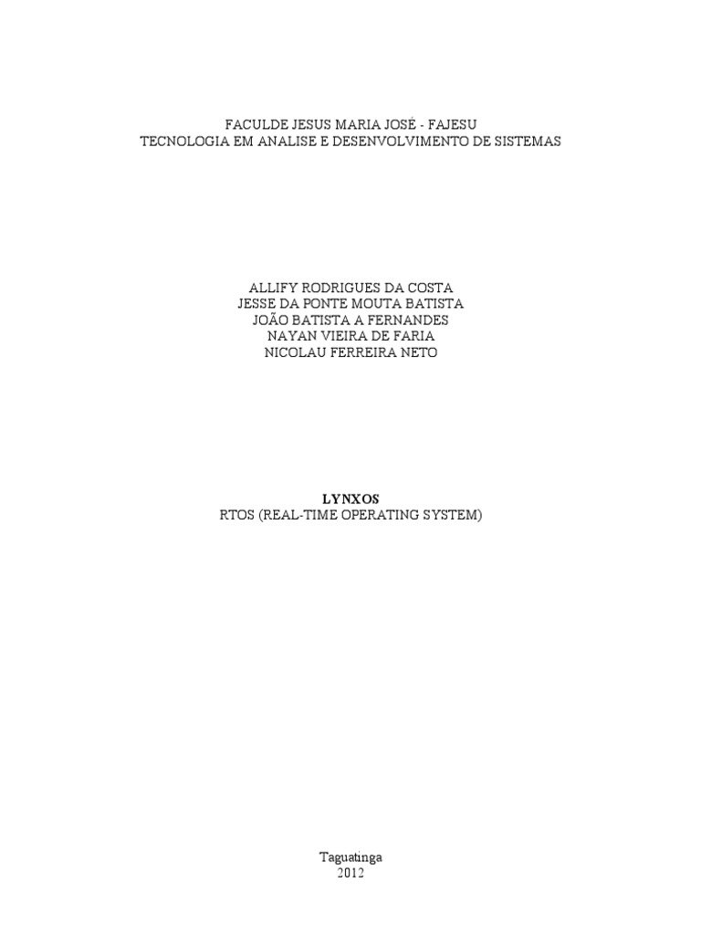 Lynxos Rtos (Real-Time Operating System) | PDF | Kernel (sistema ...