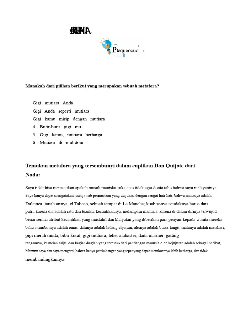 Latihan Metafora | PDF