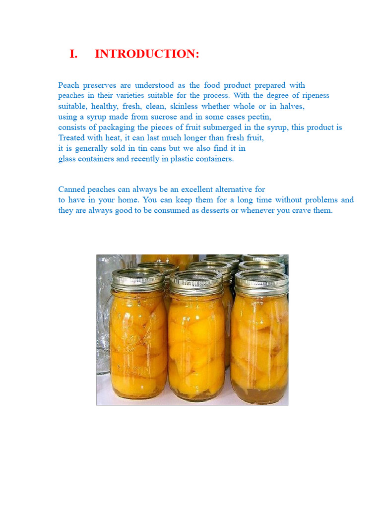 Peach Preserve | PDF | Fruit Preserves | Food Science