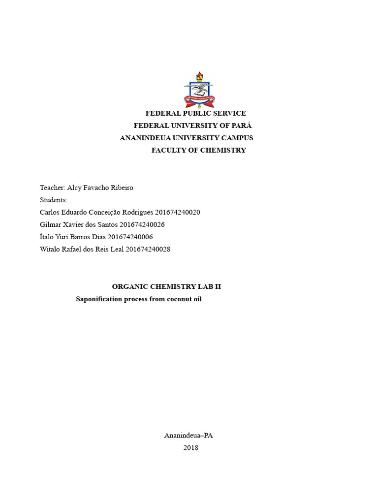 Saponification Reaction Report | PDF | Sodium Hydroxide | Soap