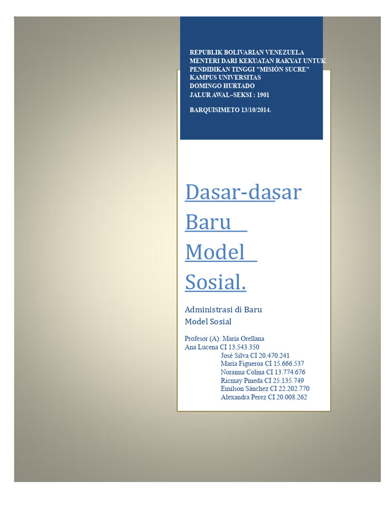 Model Sosial Baru di Venezuela | PDF