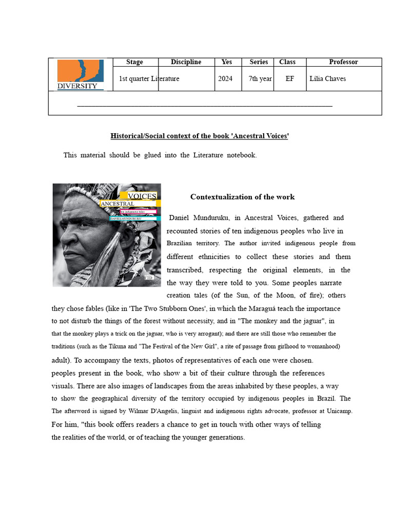 Shared Reading - Ancestral Voices (7th) | PDF | Storytelling