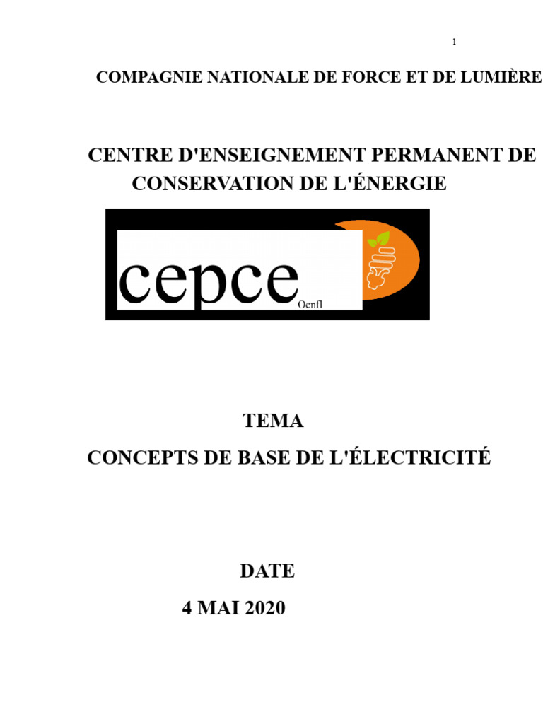 Concepts de base de l'électricité | PDF | Électricité | Courant électrique