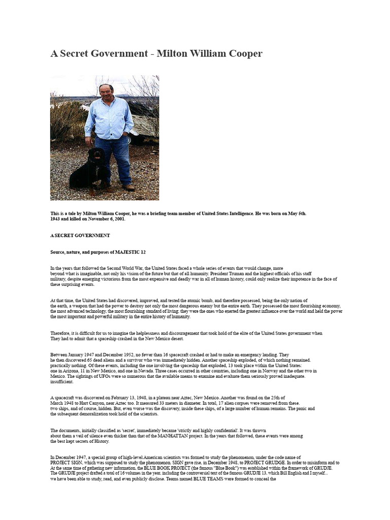 A Secret Government - Milton William Cooper | PDF | Central ...